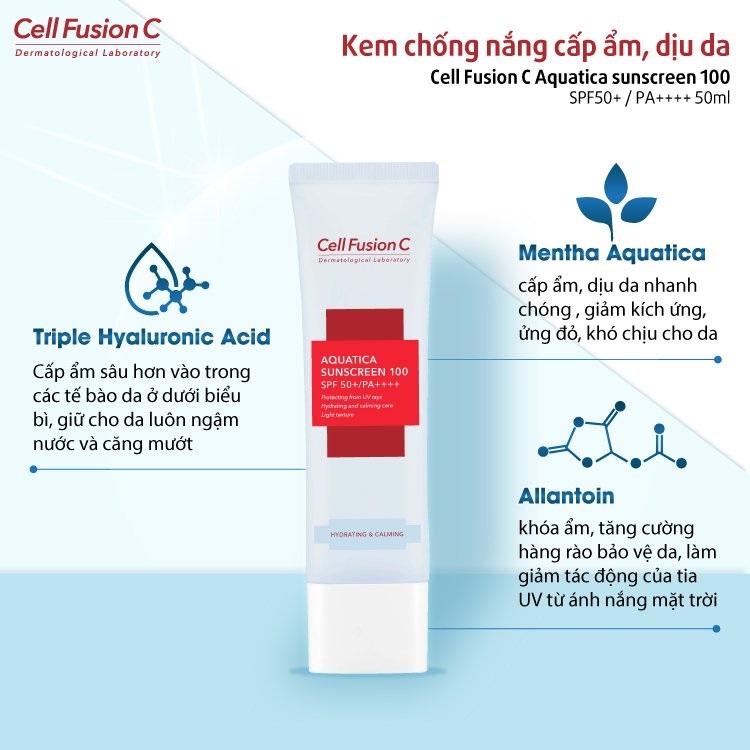 Kem Chống Nắng Cell Fusion C Aquatica Sunscreen 100 SPF50 - Mint ...