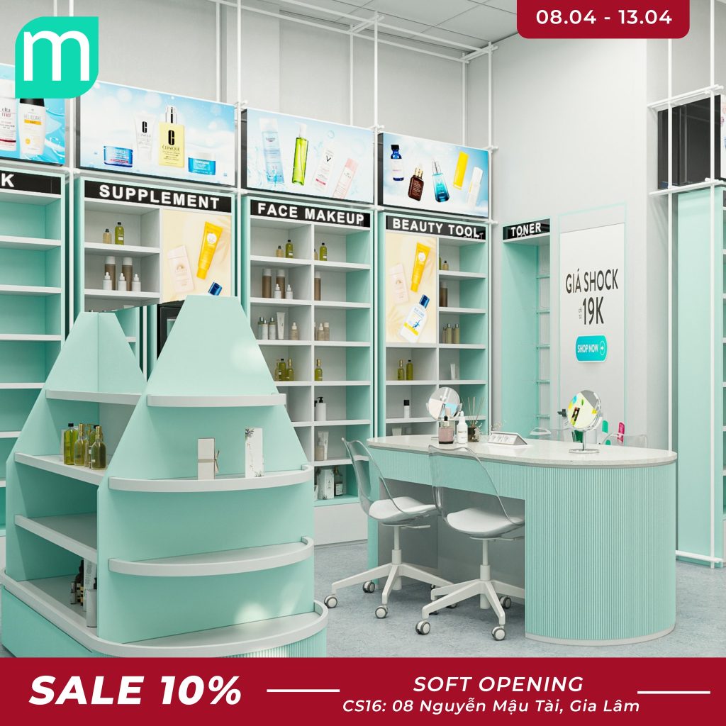 SOFT OPENING: Mint Gia Lâm – GIẢM GIÁ 10% TOÀN BỘ CỬA HÀNG - Mint Cosmetics - Save The Best For You!