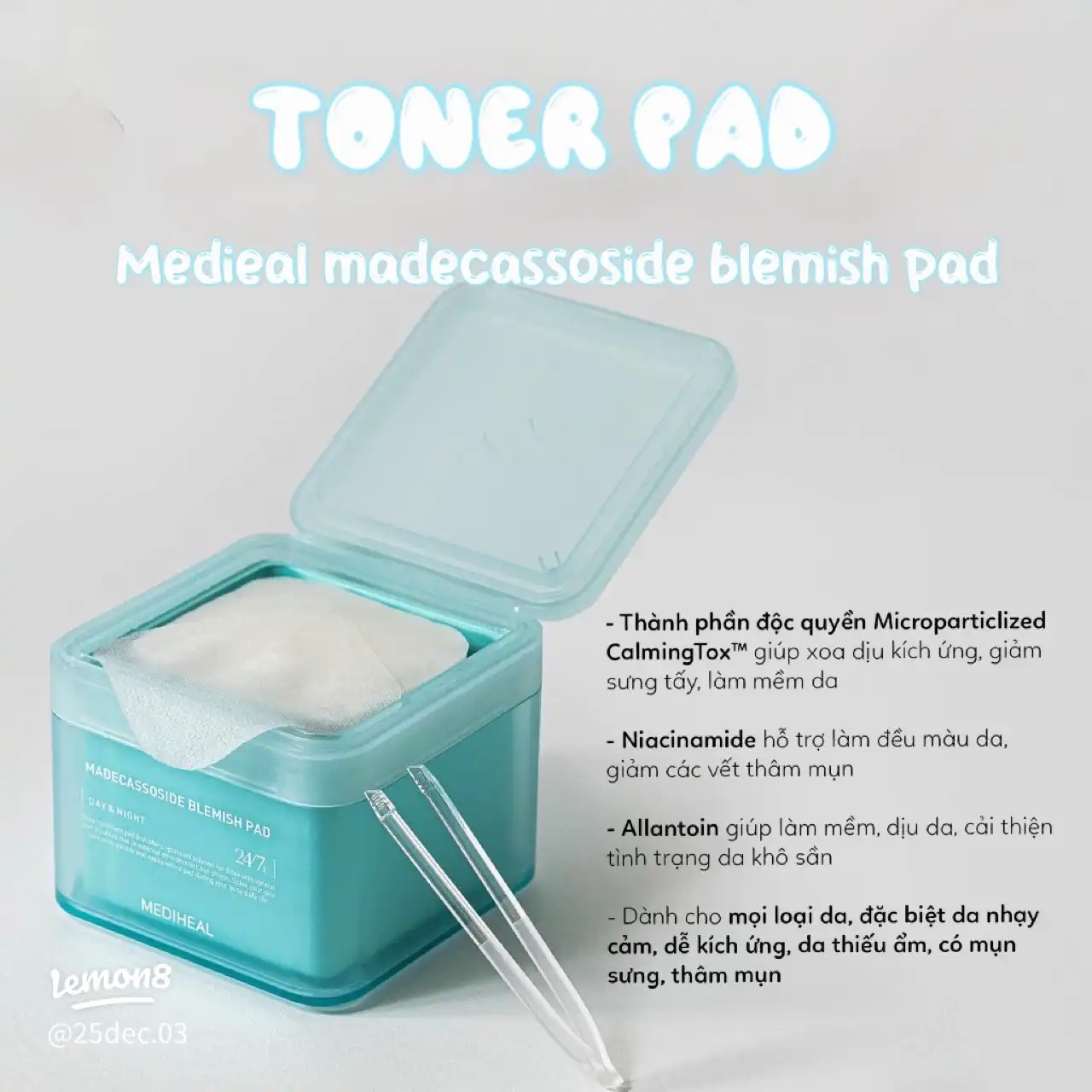 Mediheal [Xanh Dương] Toner Pad Hỗ Trợ Làm Dịu, Phục Hồi Làn Da Mụn 100 Miếng 170ml MEDIHEAL ...